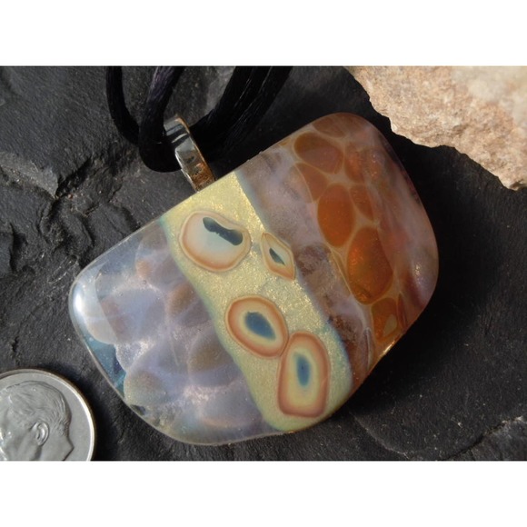 PLJ Glass Art | Jewelry | Lg Fused Glass Pendant Fused Glass Jewelry ...